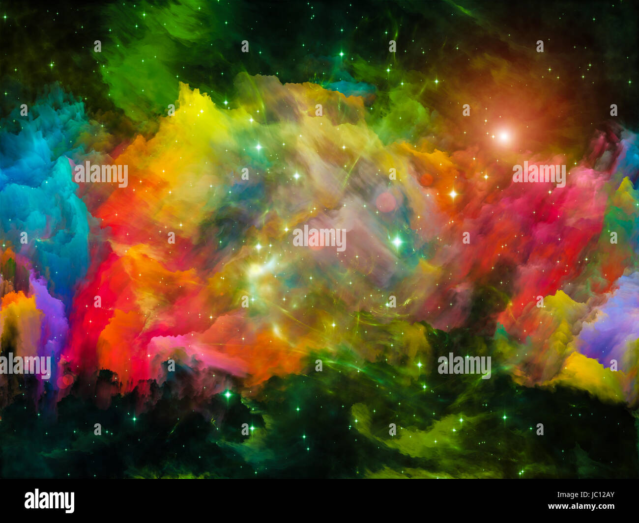 Colors in Space series. Graphic composition of colorful clouds and ...