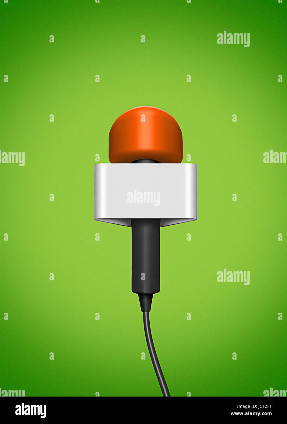 3d microphone with blank box Stock Photo - Alamy