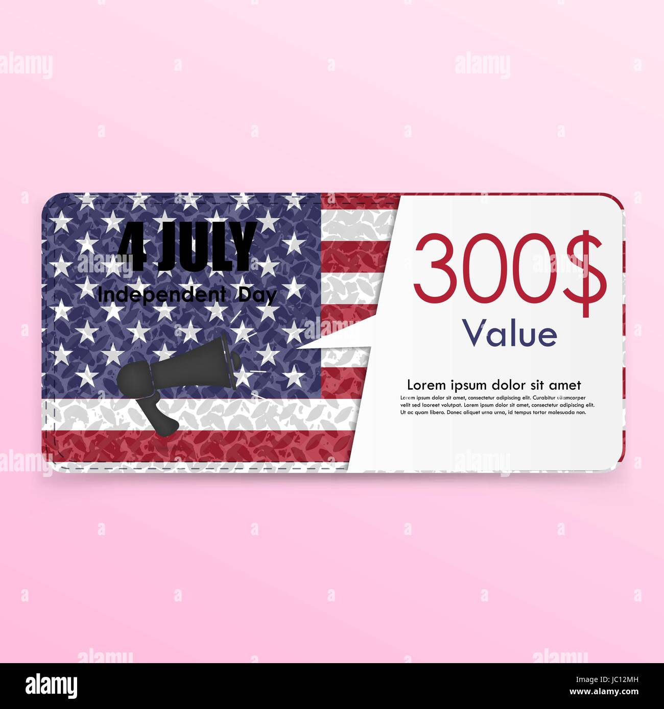 Gift voucher american flag background or certificate coupon template ...
