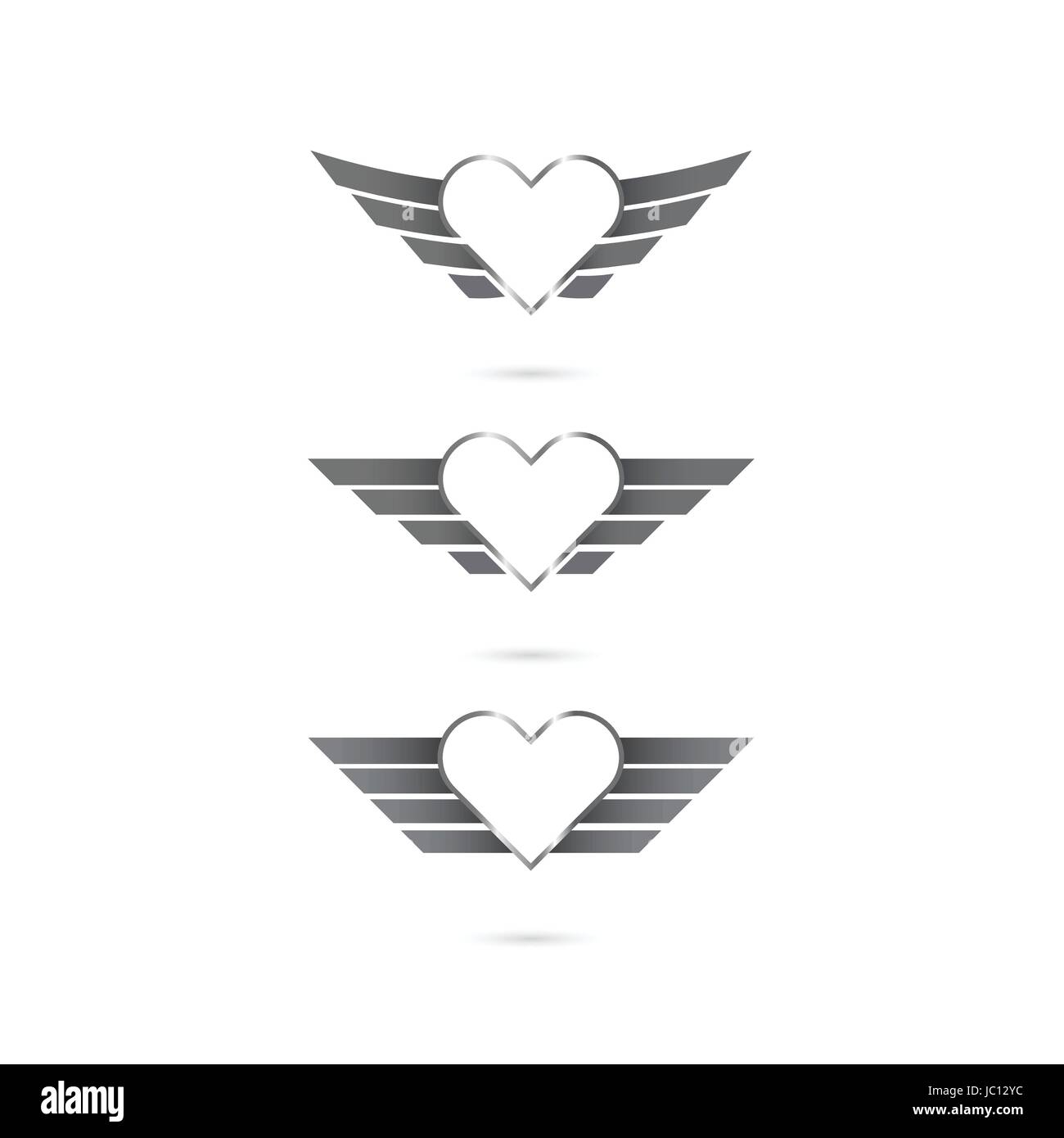Heart logo with angel wings on background.Vector illustration Stock ...