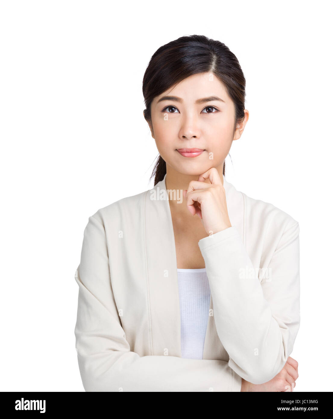 Beautiful young woman think Stock Photo - Alamy