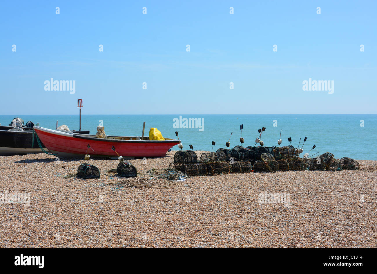 Fishing boats on beach at Bognor. West Sussex. England Stock Photo - Alamy
