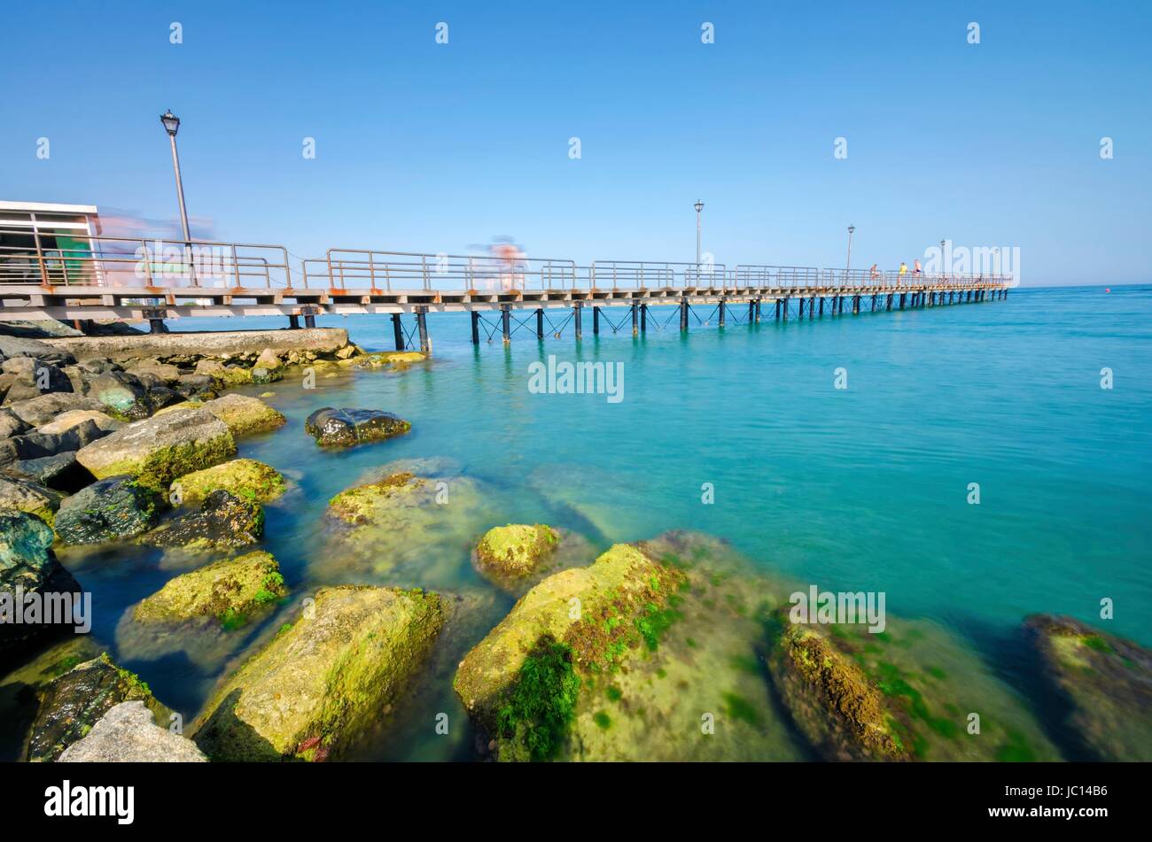 The Limassol pier in Enaerios Area in Cyprus. A day view of the ...