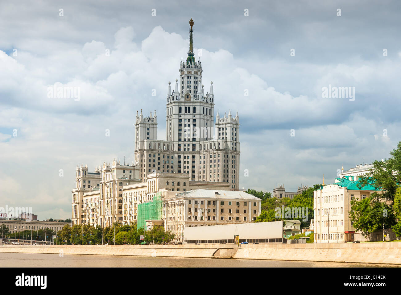 Kotelnicheskaya Embankment Building near Moscow river and Yauza Stock ...