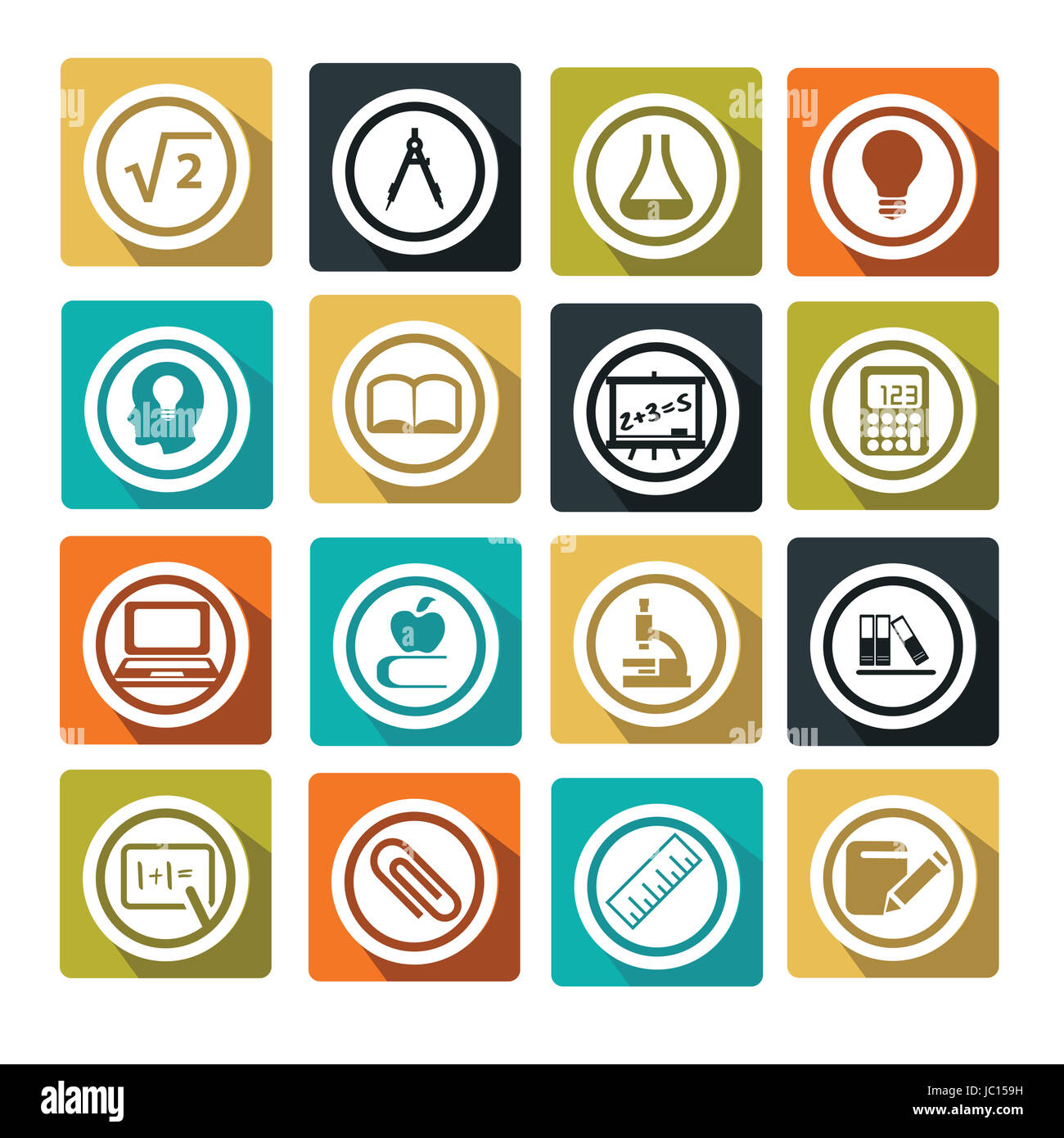 Set of education icons Stock Photo - Alamy