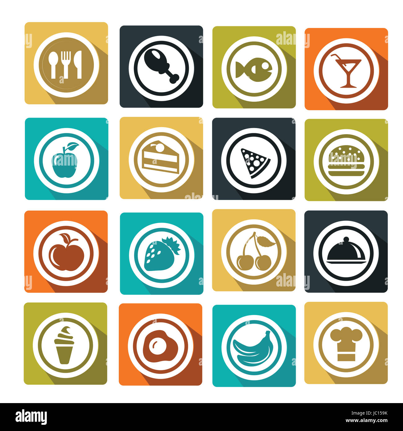 Set of food icons Stock Photo - Alamy