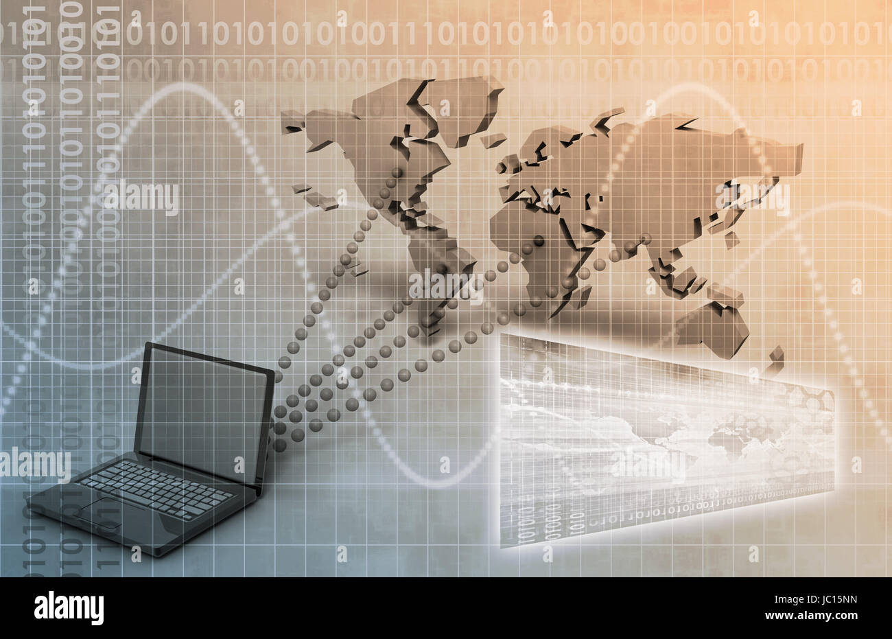 Worldwide Computer Connectivity and Mobility as Art Stock Photo - Alamy