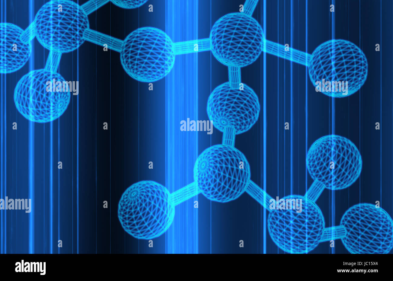 Particle Scan Science with Microbe Atom Up Close Stock Photo - Alamy