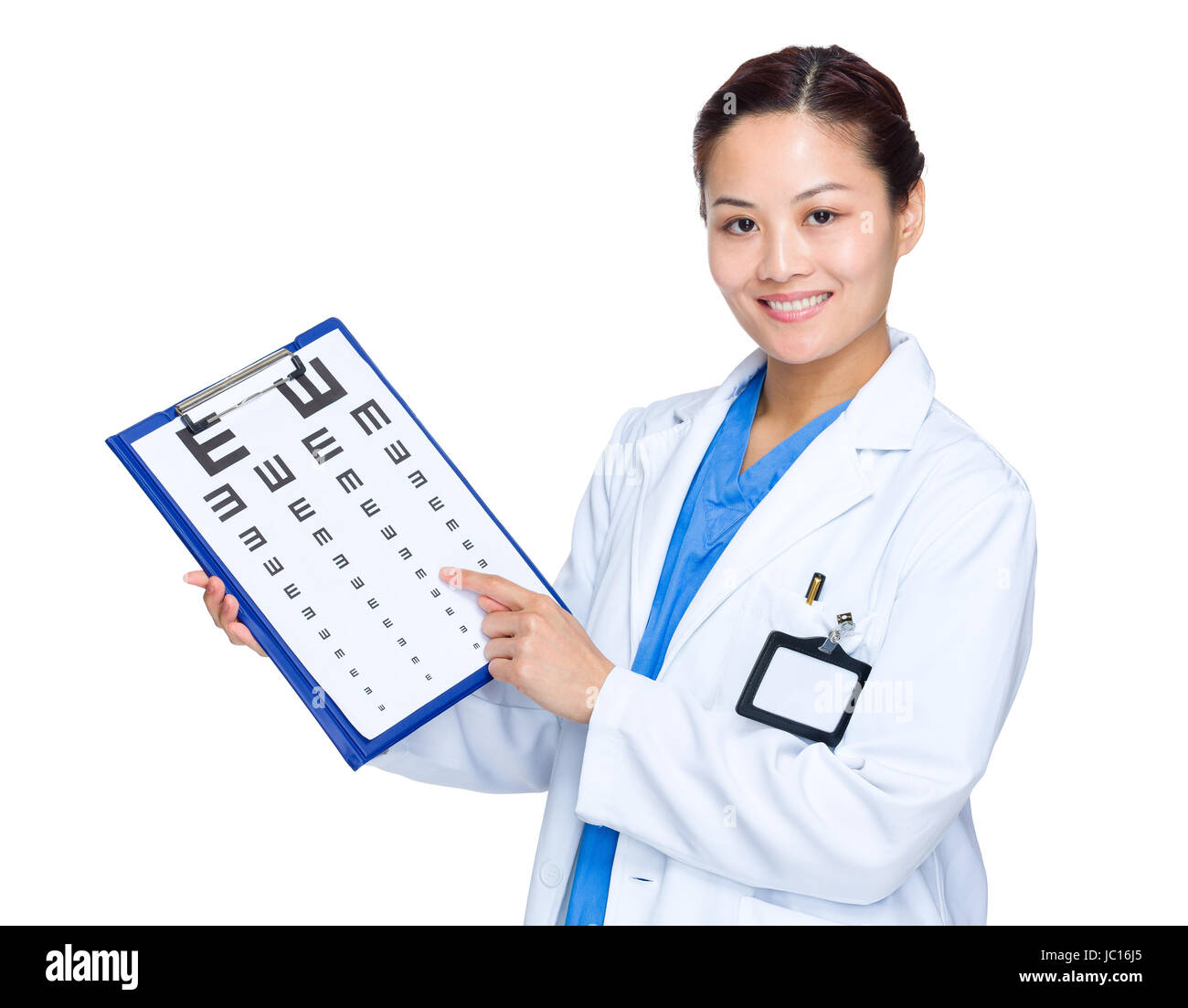 Oculist with eye chart Stock Photo - Alamy