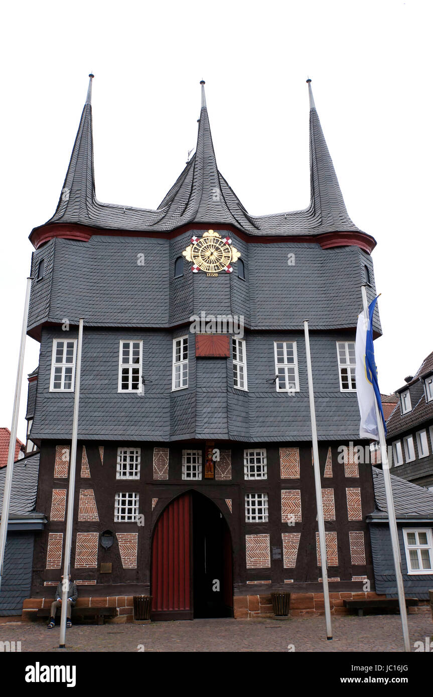 Historisches Rathaus in der Altstadt, Frankenberg, Hessen, Deutschland ...