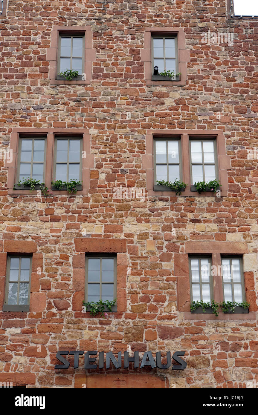 Steinhaus in der historischen Altstadt, Frankenberg, Hessen ...
