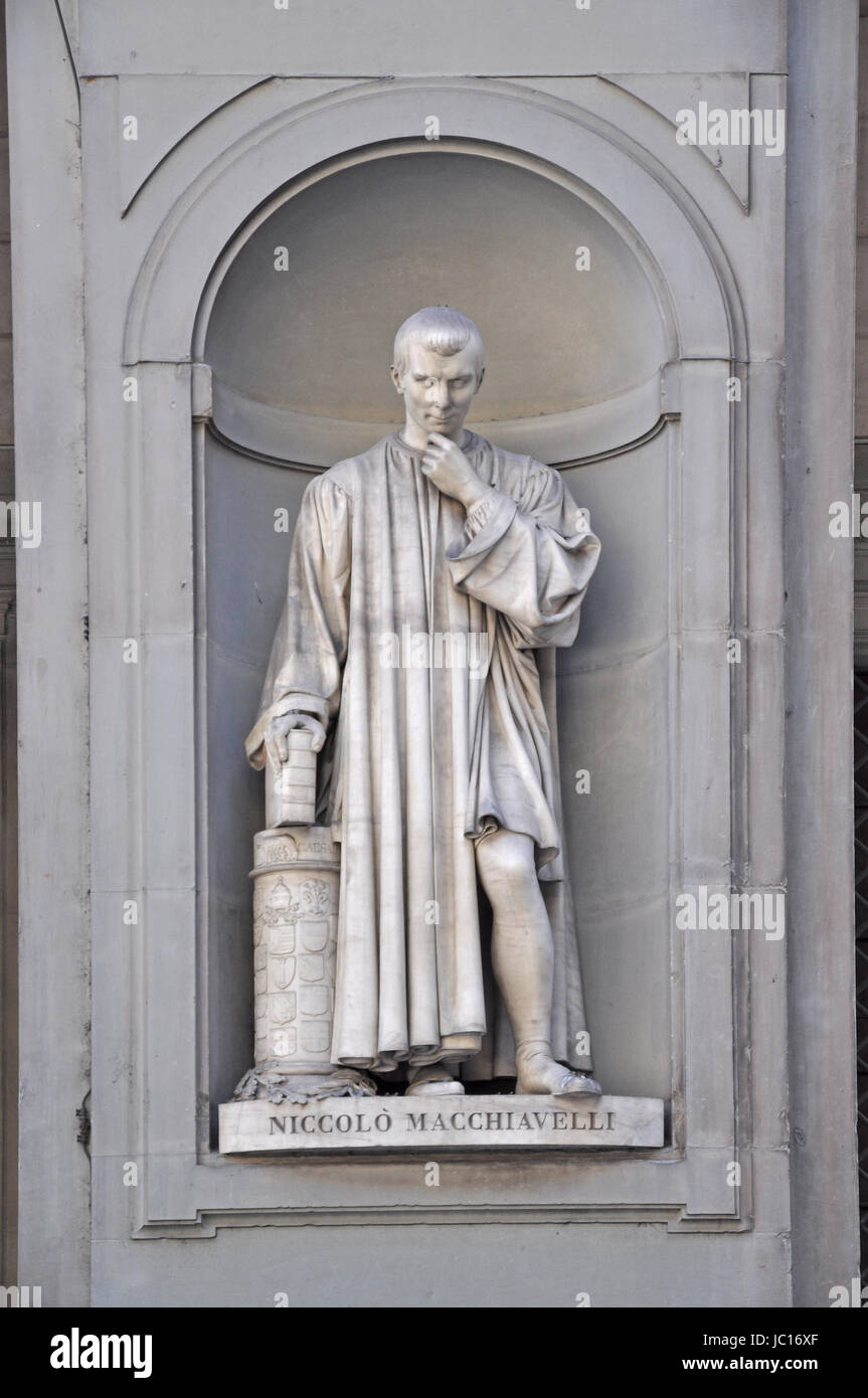 machiavelli-statue, Uffizien, Florenz, dante, statue, standbild ...