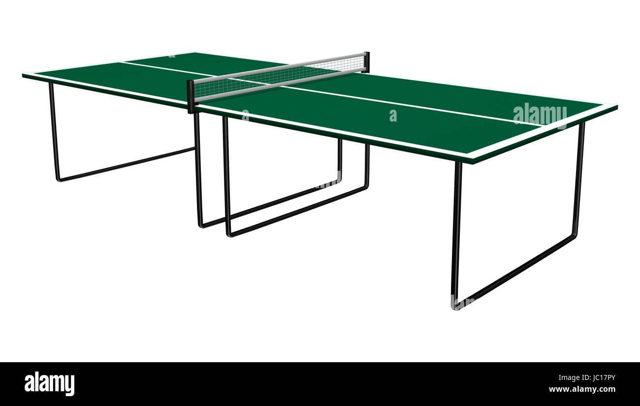 3D digital render of a green table for a table tennis game isolated on ...