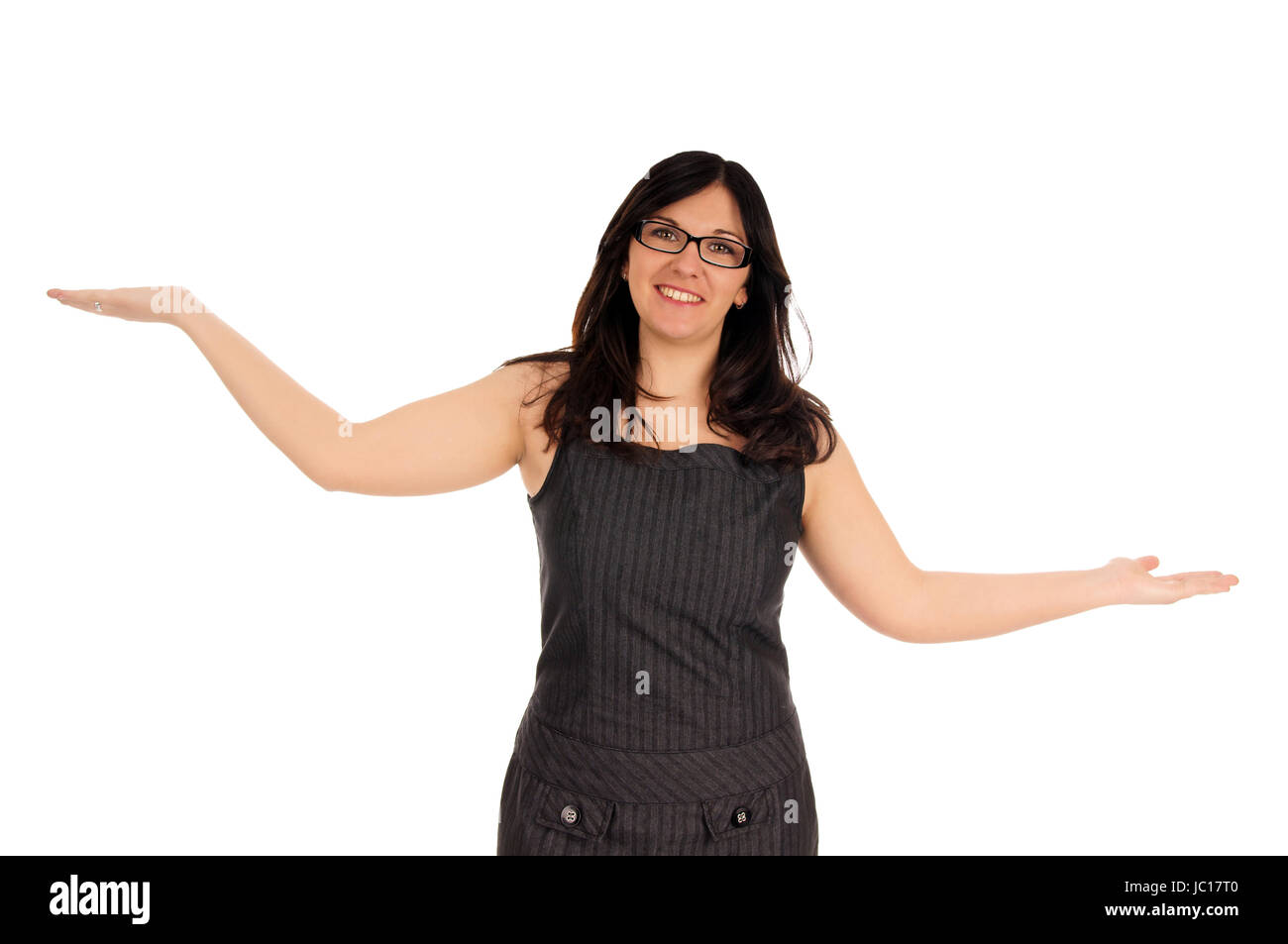 Business woman with empty hands Stock Photo - Alamy