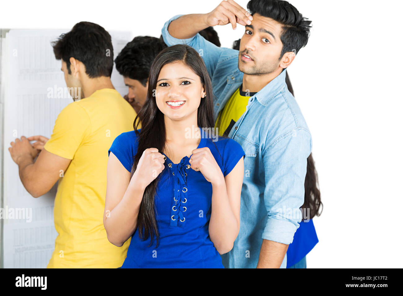 College Student Girl Result Checking Pass Celebrating Stock Photo - Alamy