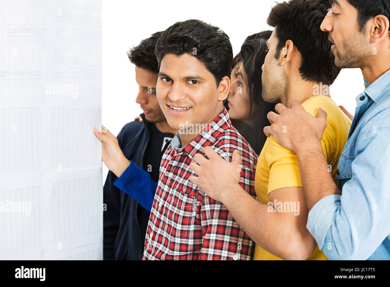Board Checking College Notice Student Result university Stock Photo - Alamy