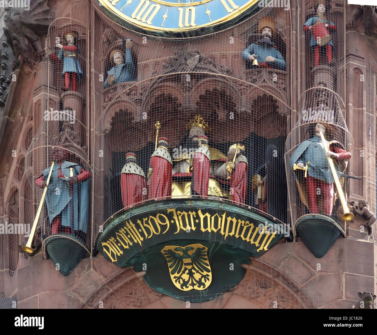 carillon at the Church of our Lady in Nuremberg in Bavaria (Middle ...