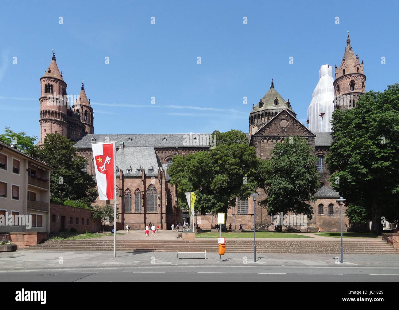the Worms Cathedral in Worms, a city in the Rhineland-Palatinate in ...