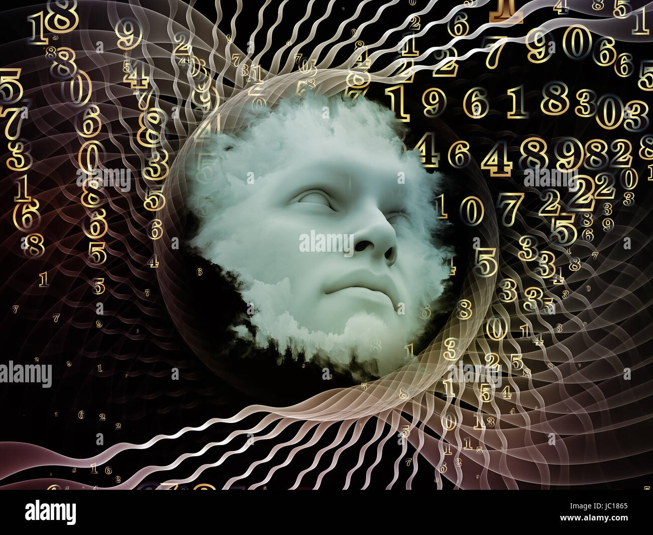 Anthropocentric series. Arrangement of human face and design elements ...