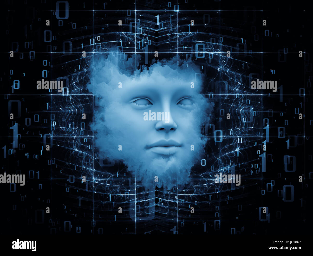 Anthropocentric series. Design composed of human face and design ...