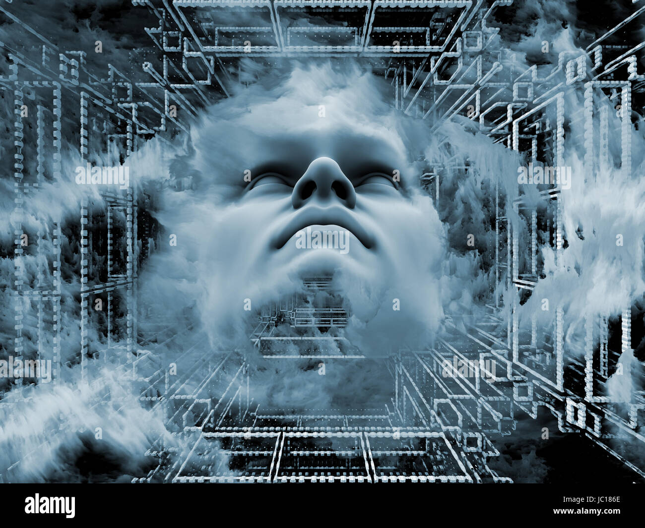 Anthropocentric series. Creative arrangement of human face and design ...