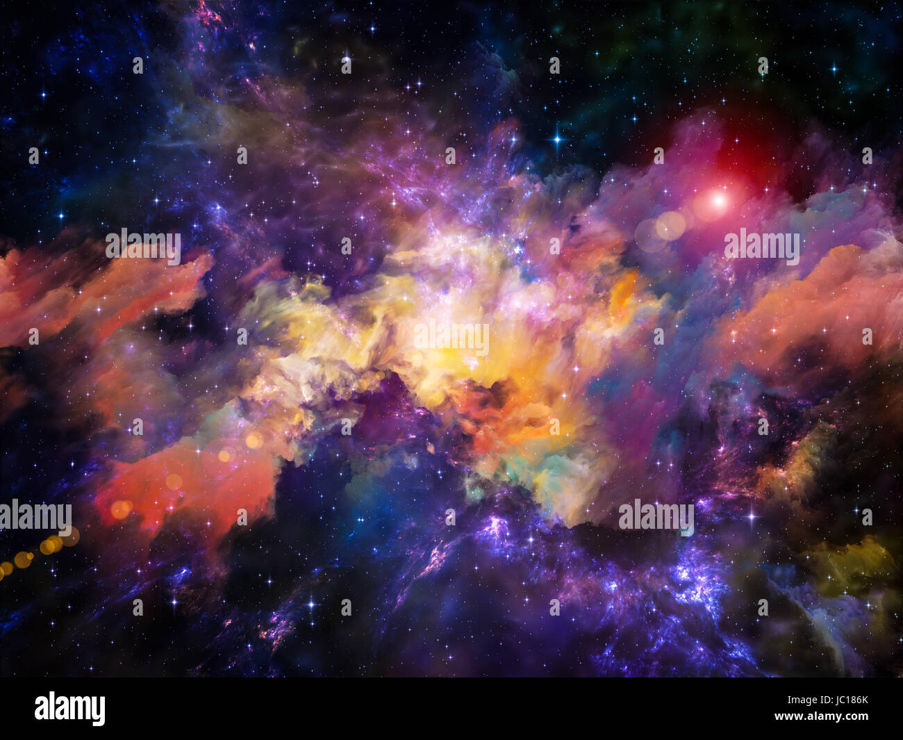 Colors in Space series. Abstract design made of colorful clouds and ...
