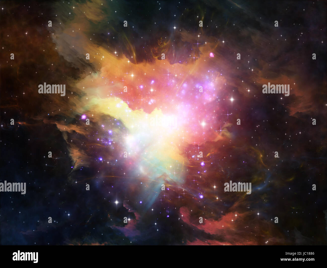 Colors in Space series. Background design of colorful clouds and space ...