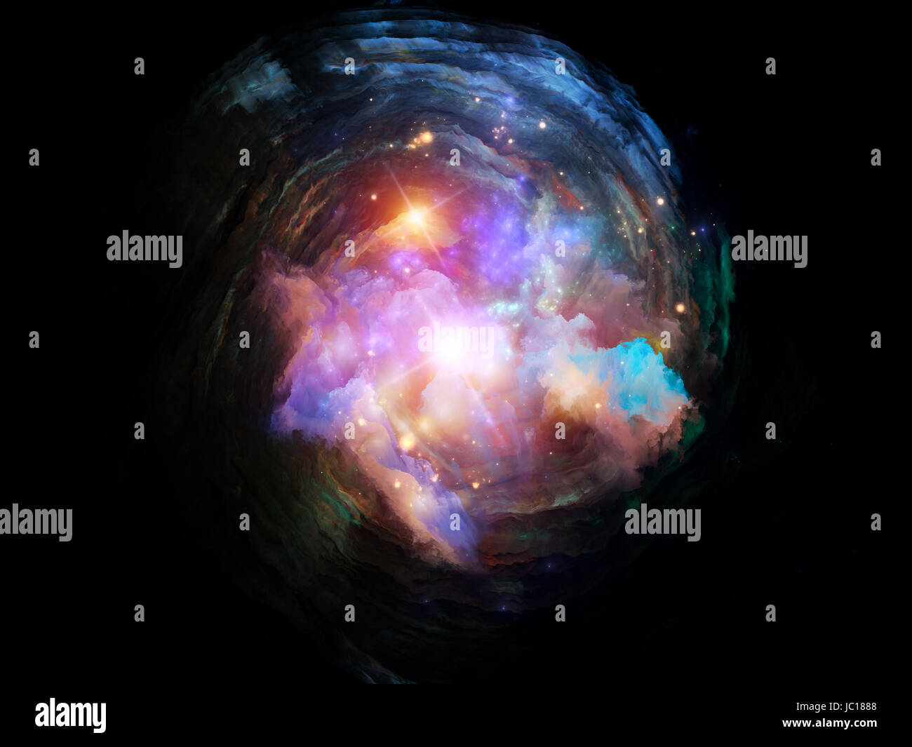 Colors in Space series. Composition of colorful clouds and space ...