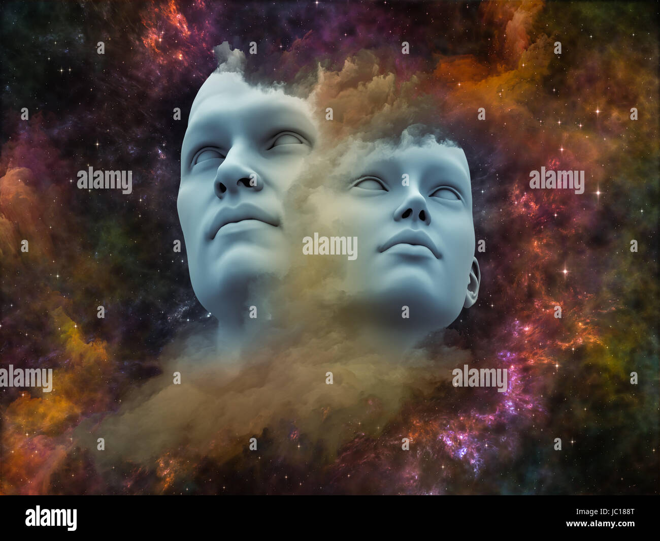 Human Dreams series. Interplay of Fused human forms, fractal shapes and ...