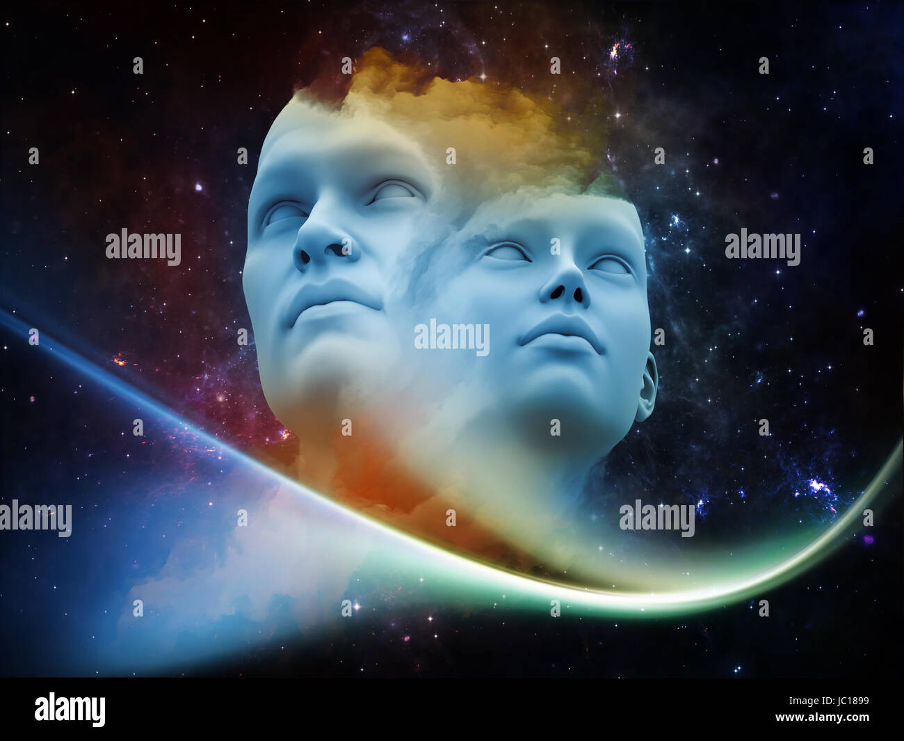 Human Dawn series. Interplay of Human forms, fractal shapes and colors ...