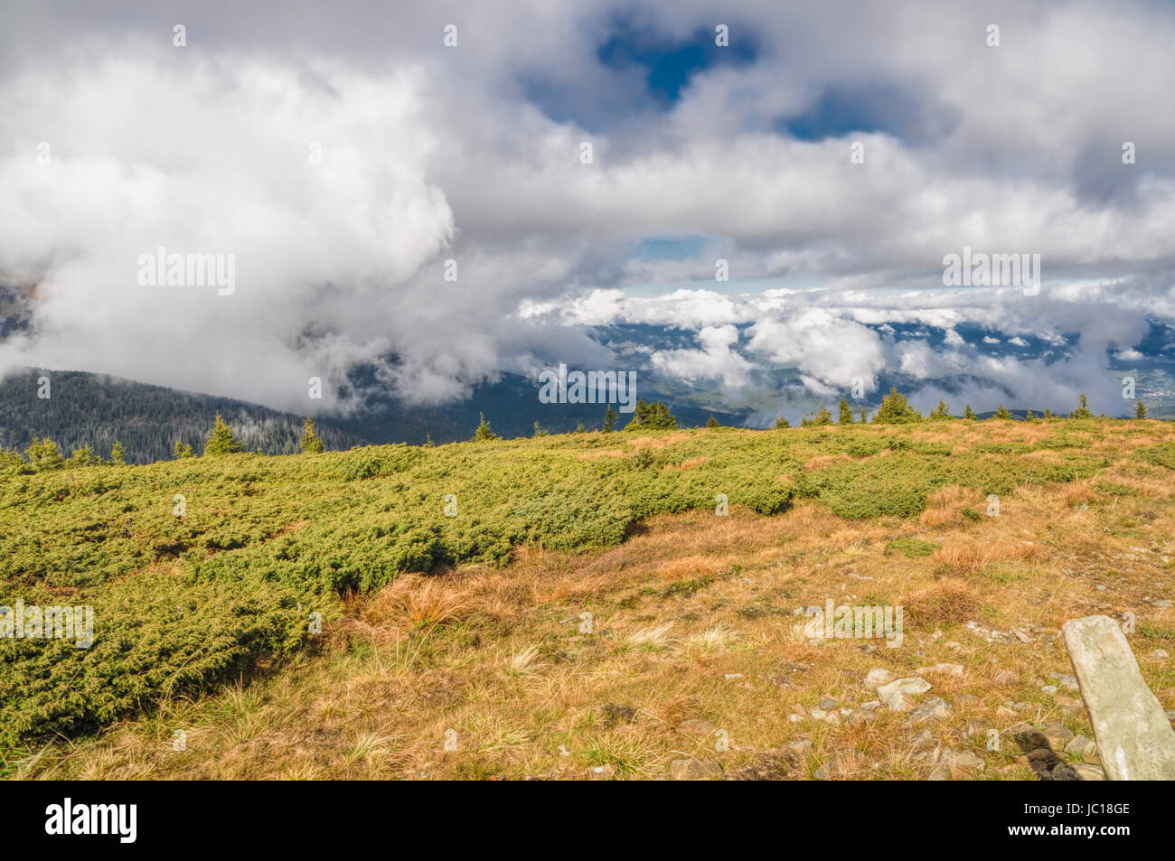 Beautiful view of the Ukraine's highest mountain, Hoverla Stock Photo ...