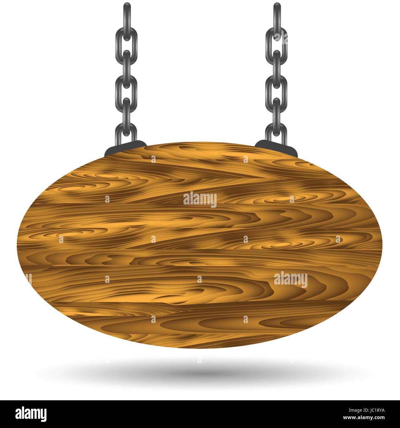 colorful illustration with wood board and chain on a white background ...