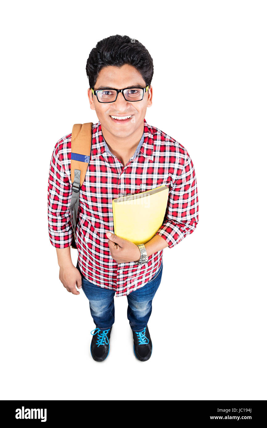 Top View College Young Man Student Standing Stock Photo - Alamy