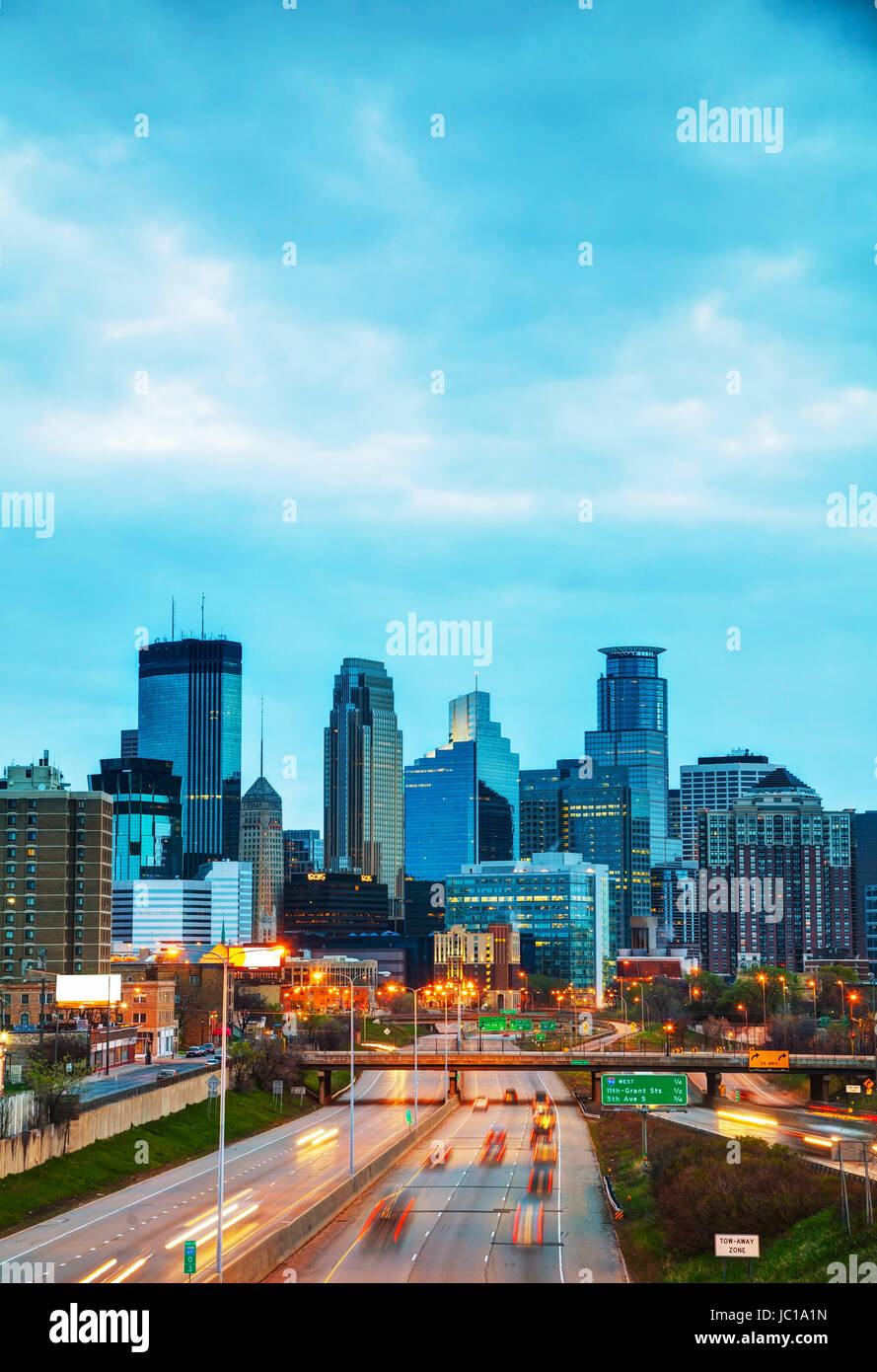Downtown Minneapolis, Minnesota in the morning Stock Photo - Alamy