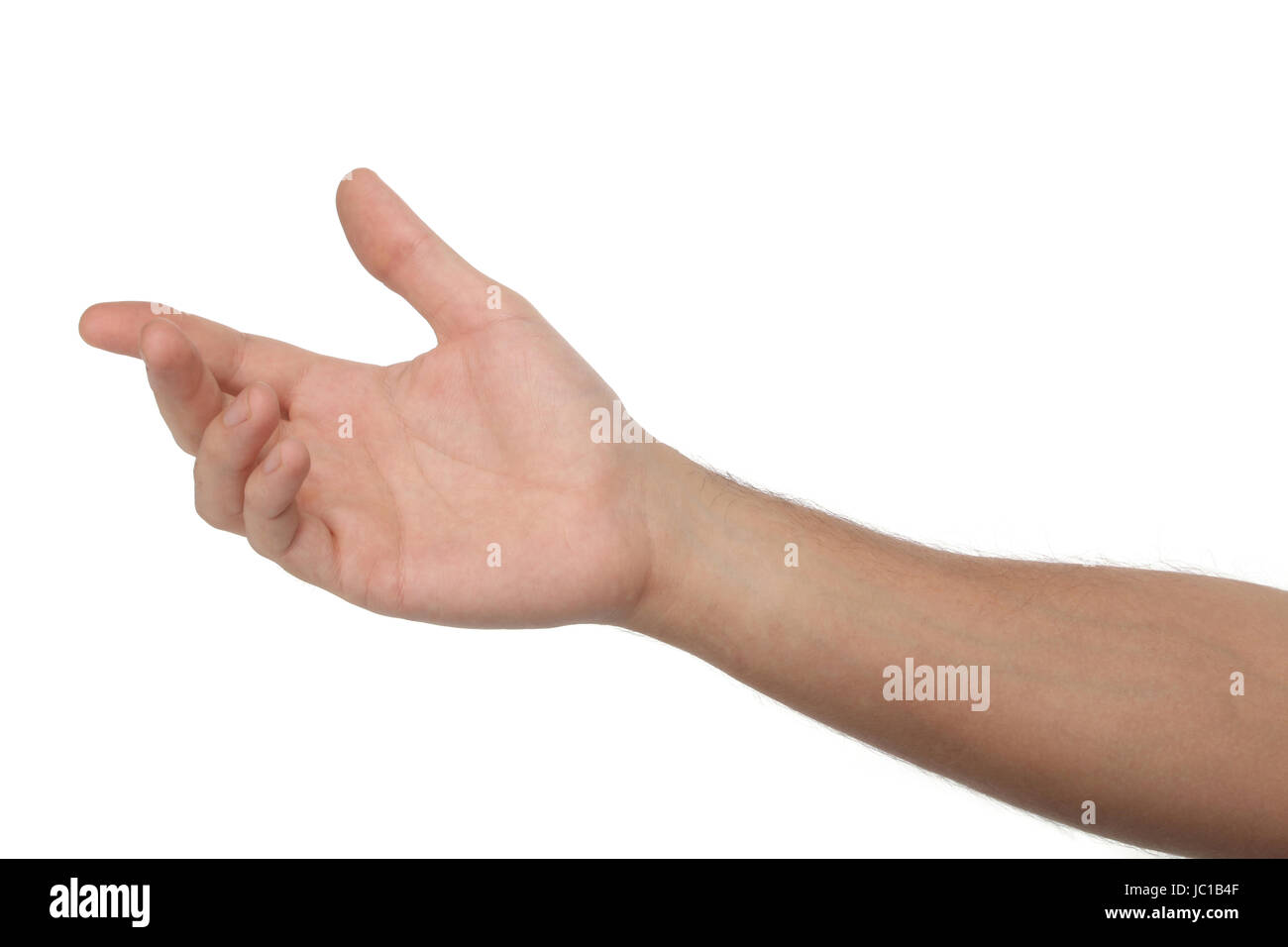 Male open hand isolated on white background Stock Photo - Alamy