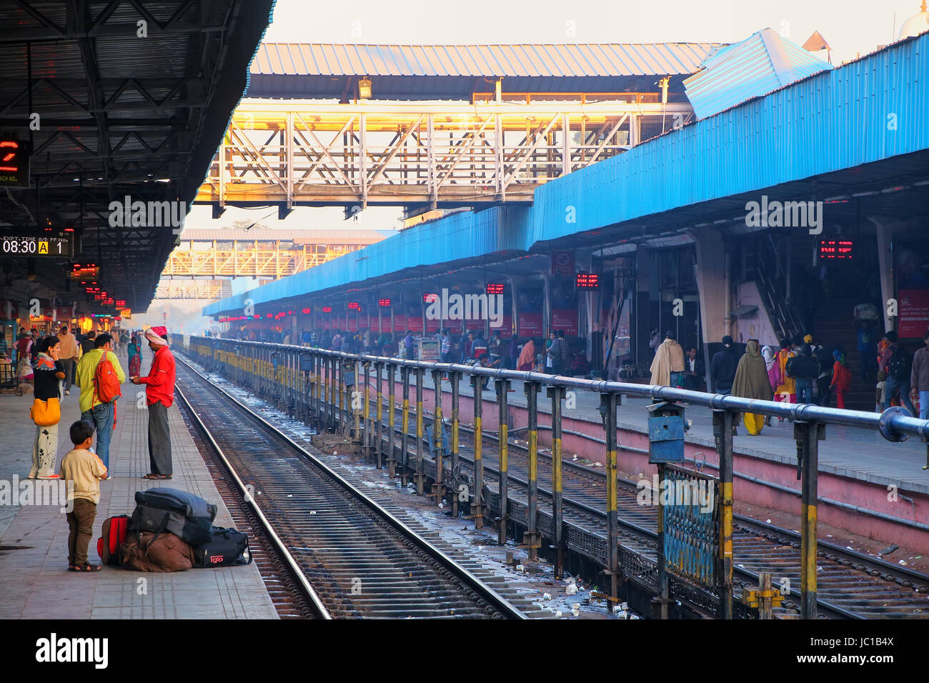 Passengers waiting for the trains at Jaipur Junction Railway Station in ...