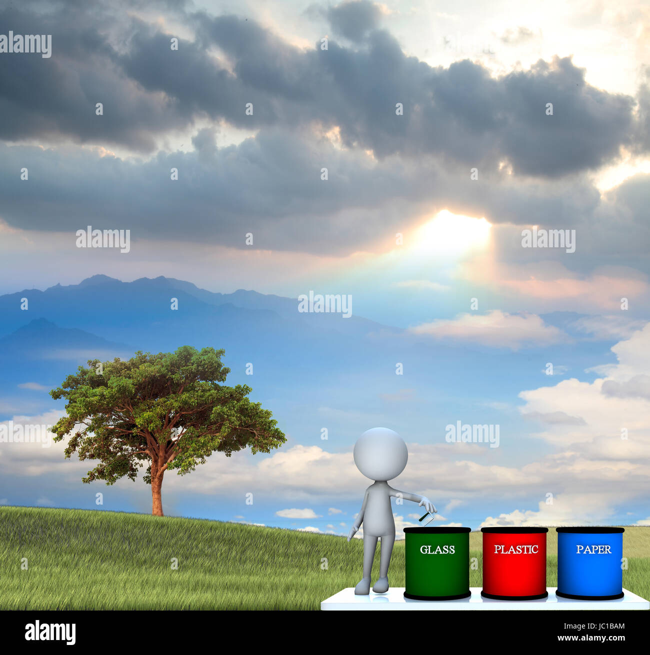Recycle bin with nice background for adv or others purpose use Stock ...