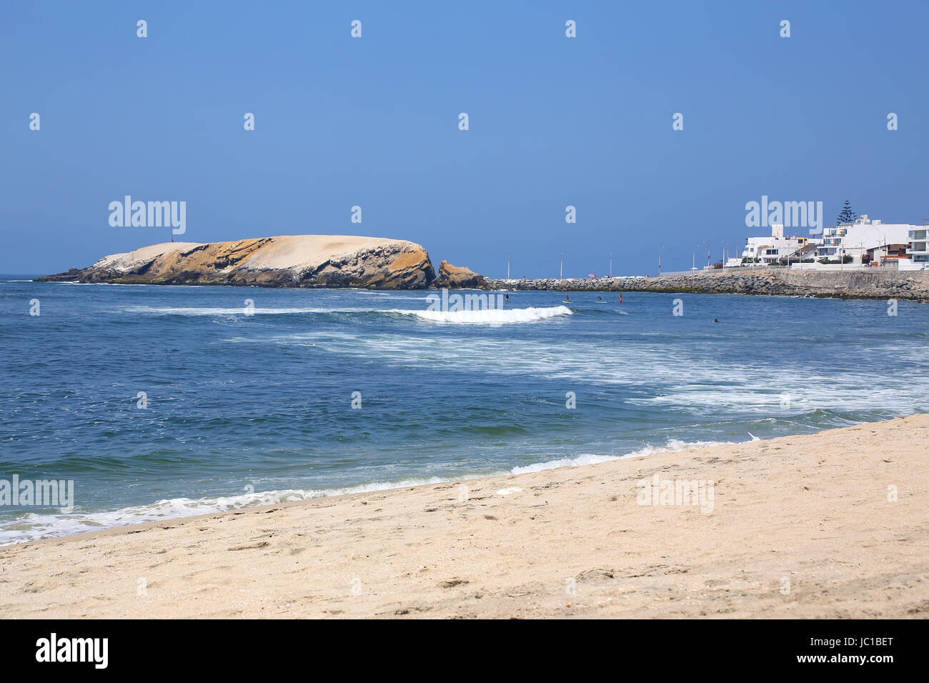 Sandy beach of Punta Hermosa in Peru. Punta Hermosa is a popular beach ...