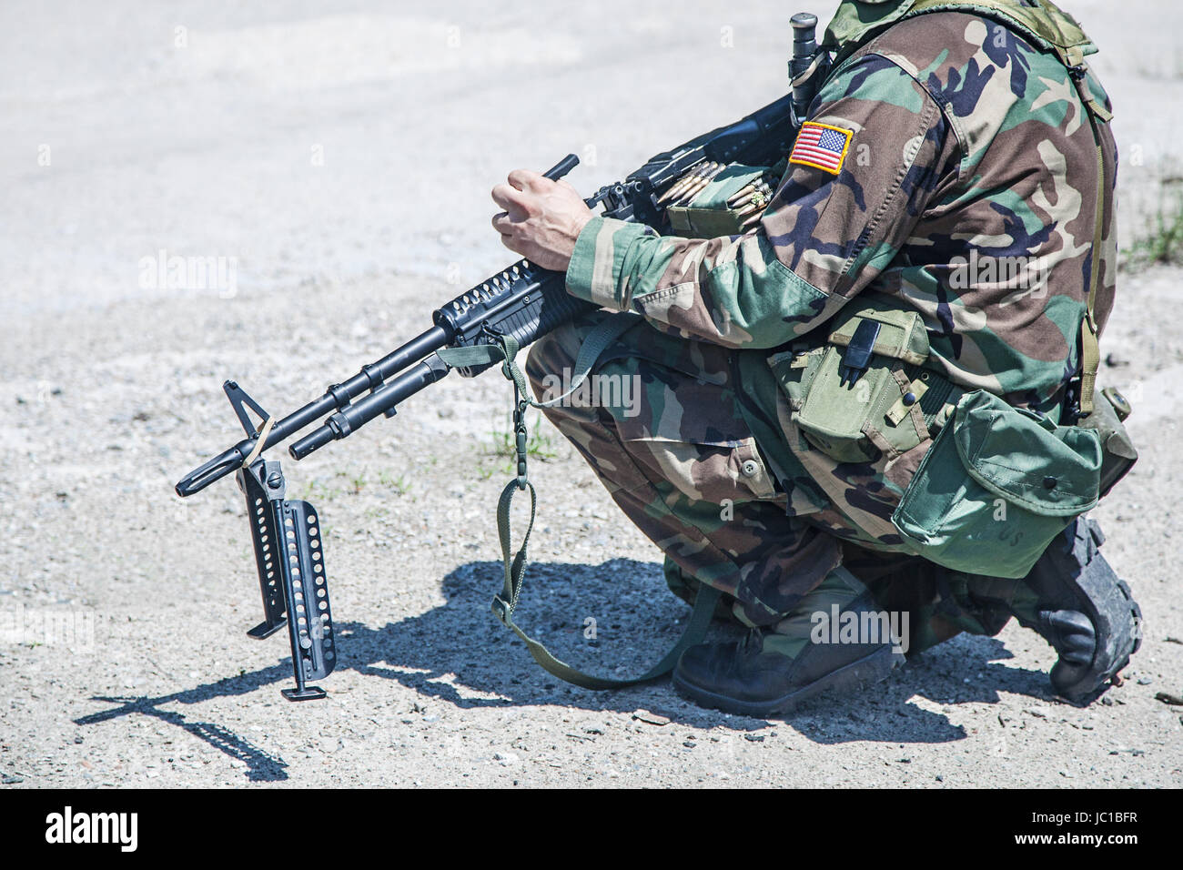 NATO soldier with machine gun during the military operation Stock Photo ...