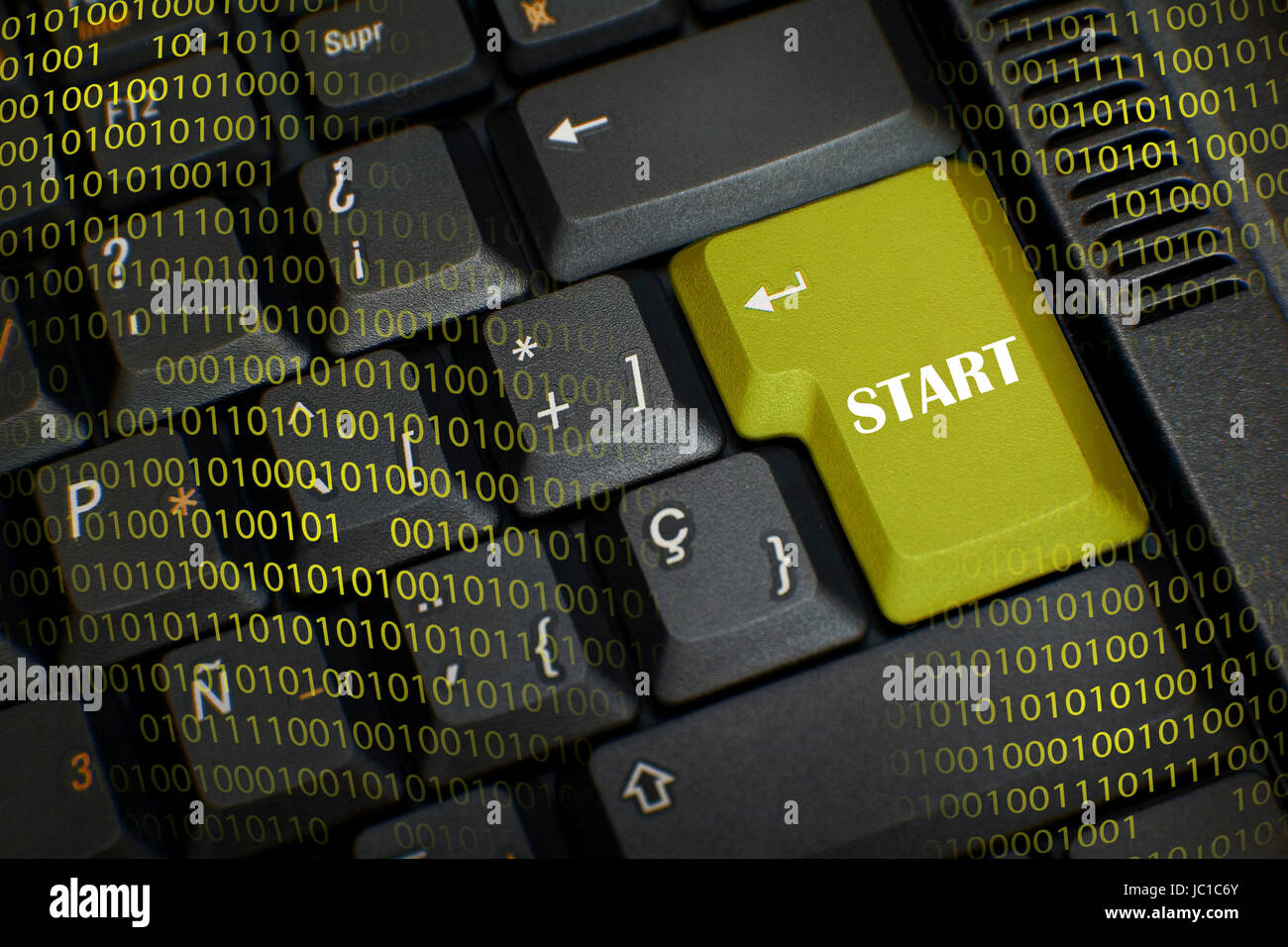 Word start in black keyboard Stock Photo - Alamy
