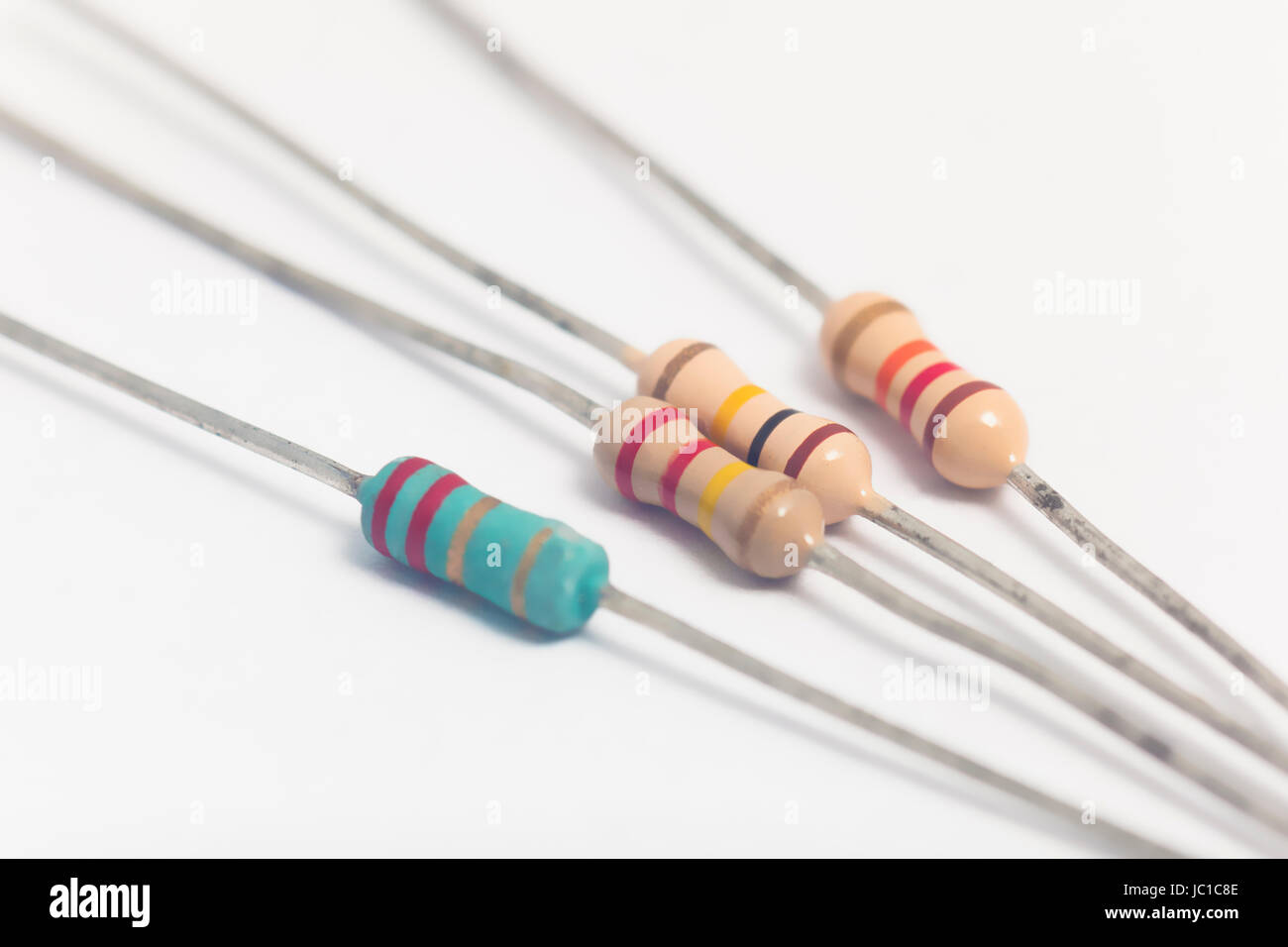 Group of electronic resistors in white background Stock Photo - Alamy