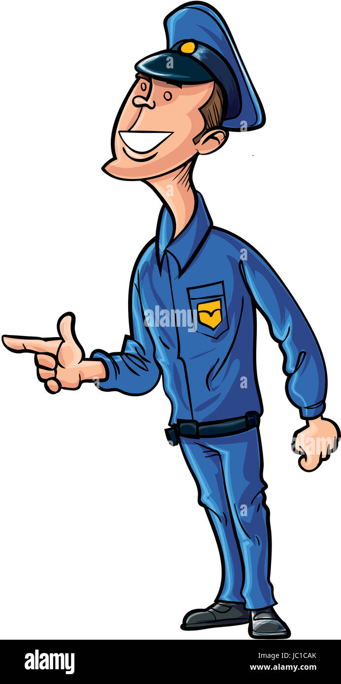 Cartoon security guard. Isolated on white Stock Photo - Alamy