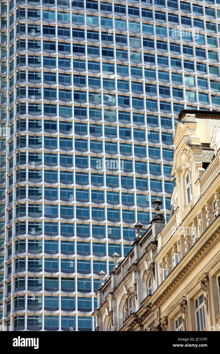 contrast between old buildings and new buildings Stock Photo - Alamy