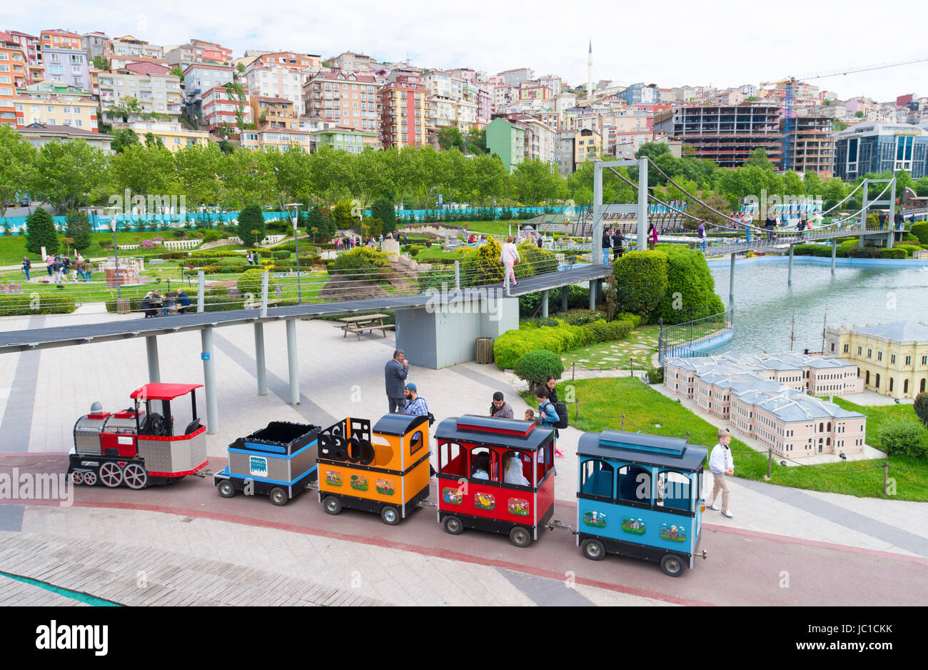 Touristic train in Miniaturk park in istanbul, the largest miniature ...
