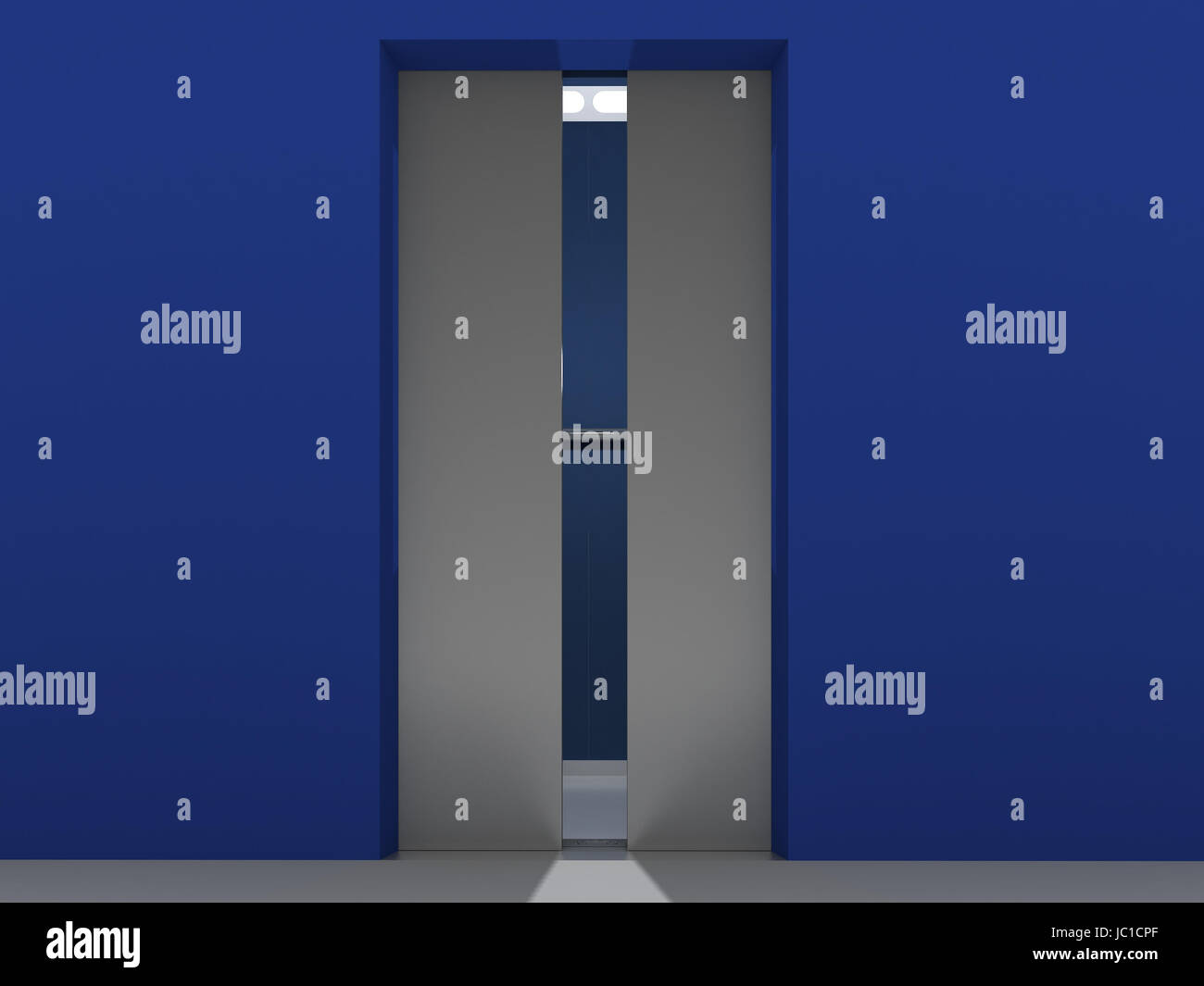 Illustration of Blue and gray Elevator Interior Stock Photo - Alamy