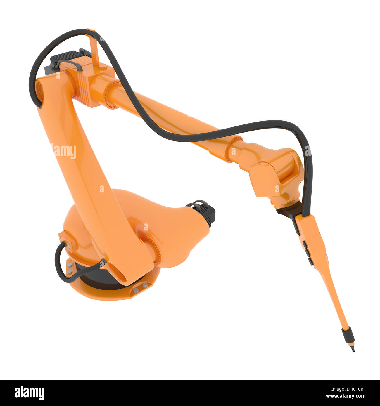 Industrial Modern Robotic Arm Isolated On White Stock Photo - Alamy