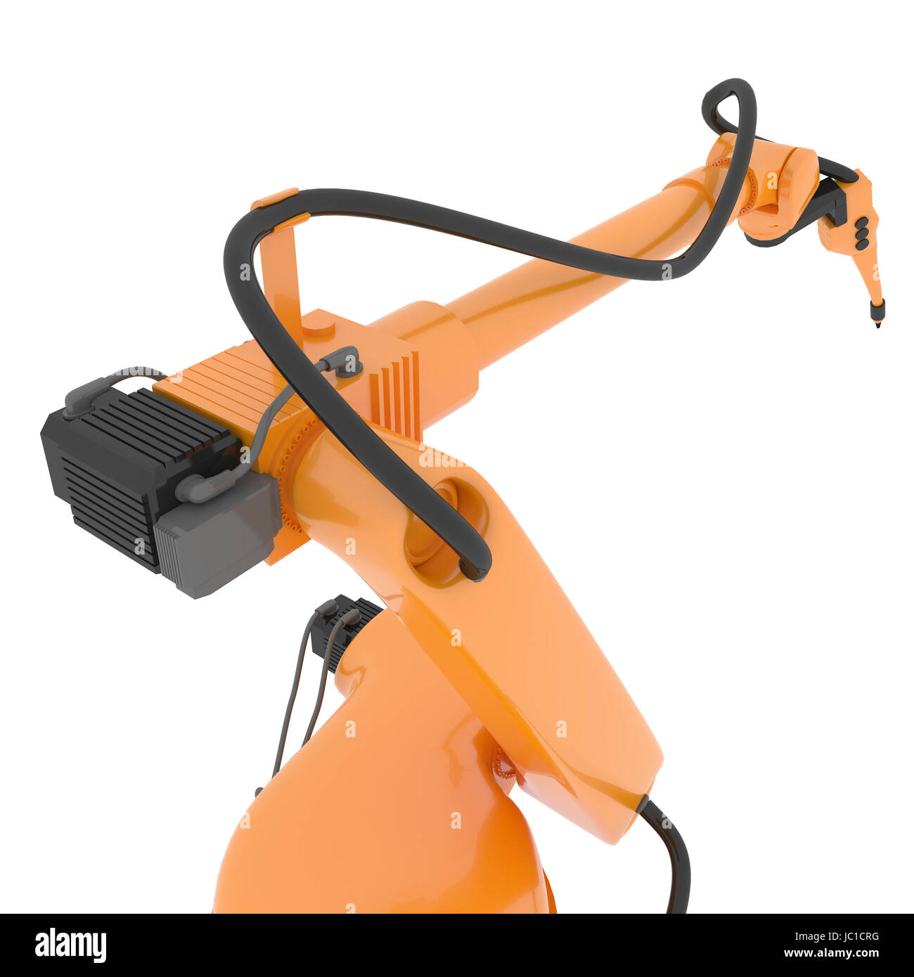 Industrial Modern Robotic Arm Isolated On White Stock Photo - Alamy