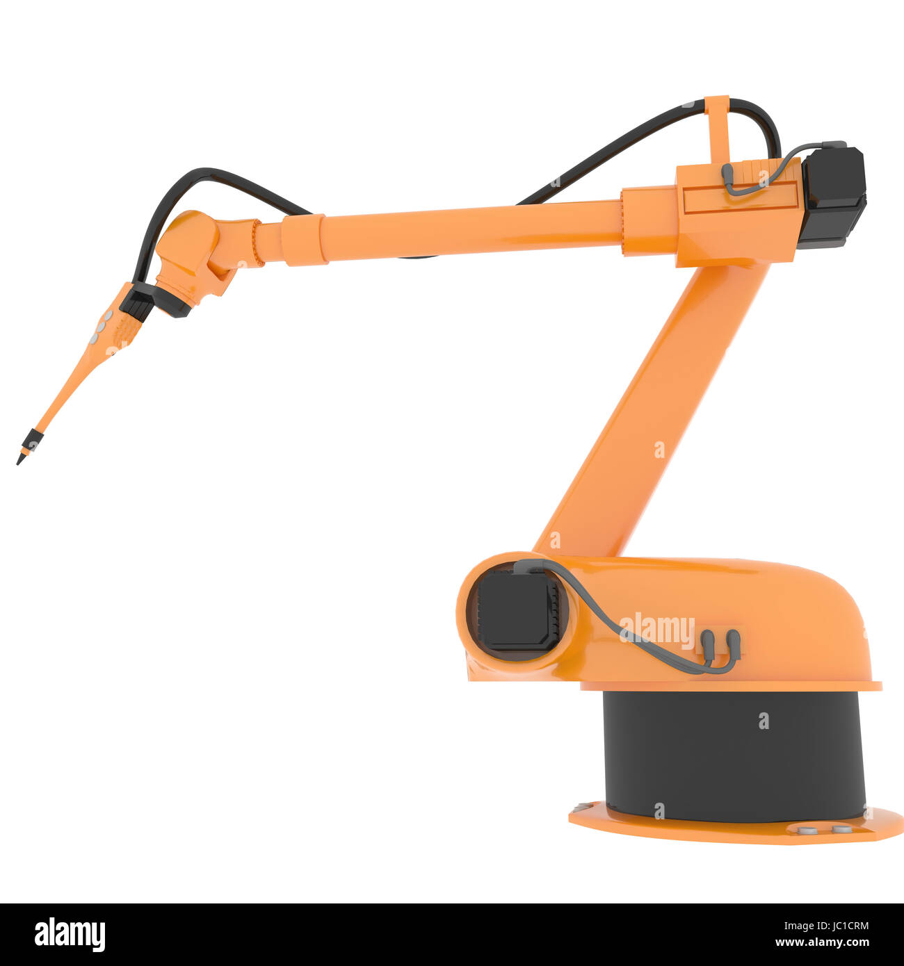 Industrial Modern Robotic Arm Isolated On White Stock Photo - Alamy
