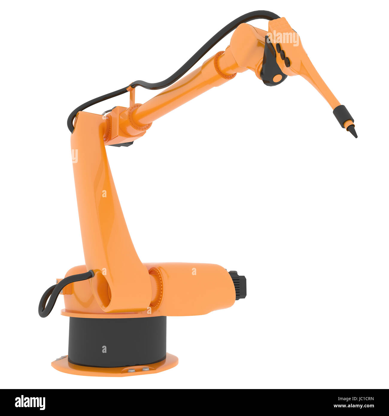Industrial Modern Robotic Arm Isolated On White Stock Photo - Alamy
