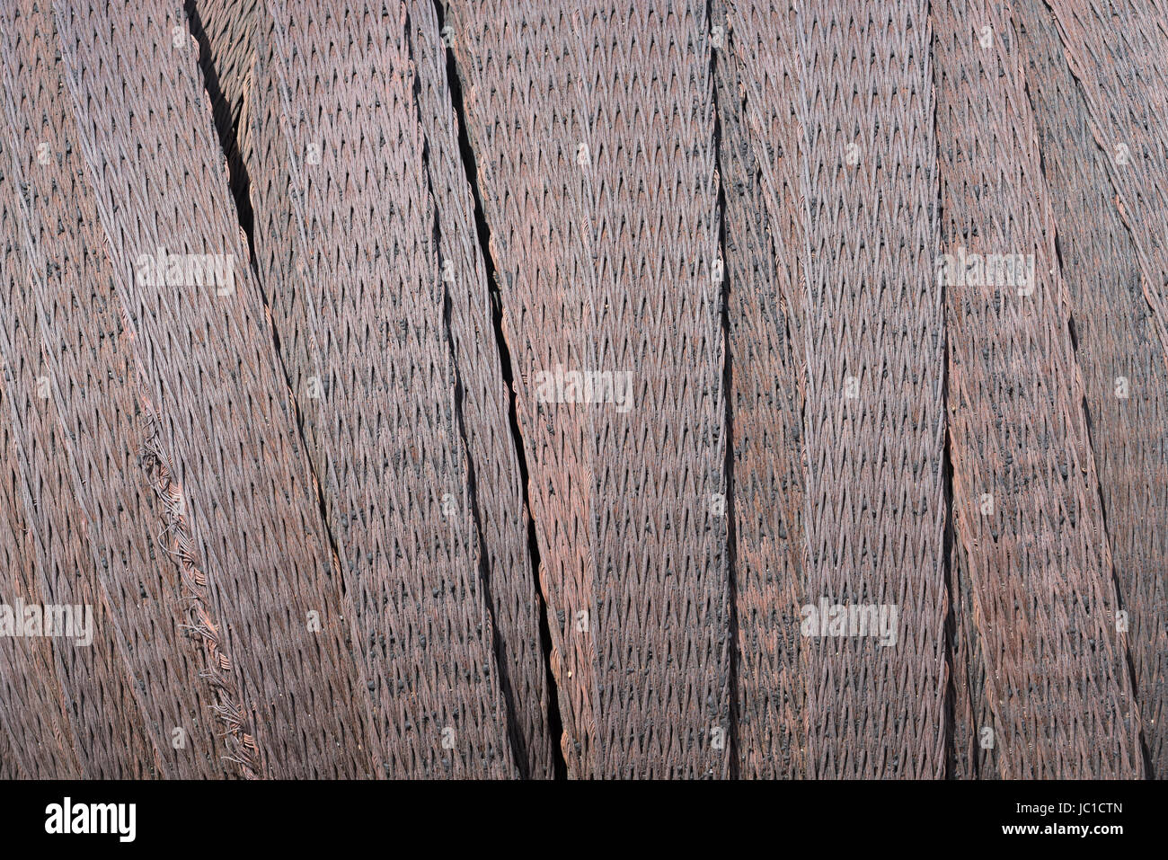 Flat hoisting cable on display in the historic mining town of Virginia ...